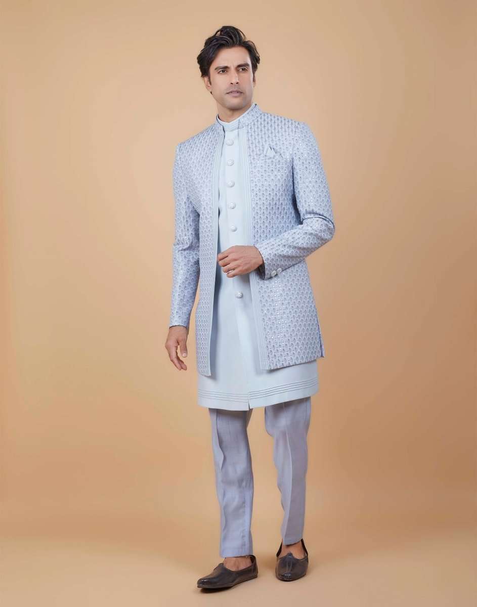 Premium All Over Handcrafted Sequence Open Jacket Style – De Royal Mens ...