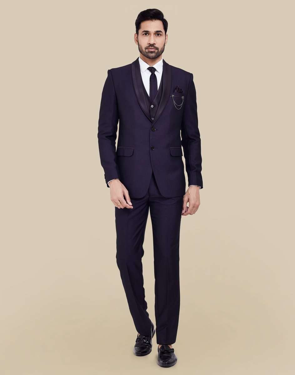 Solid Terry Rayon 5 Pc Tuxido Designer Suit – De Royal Mens Ethnic